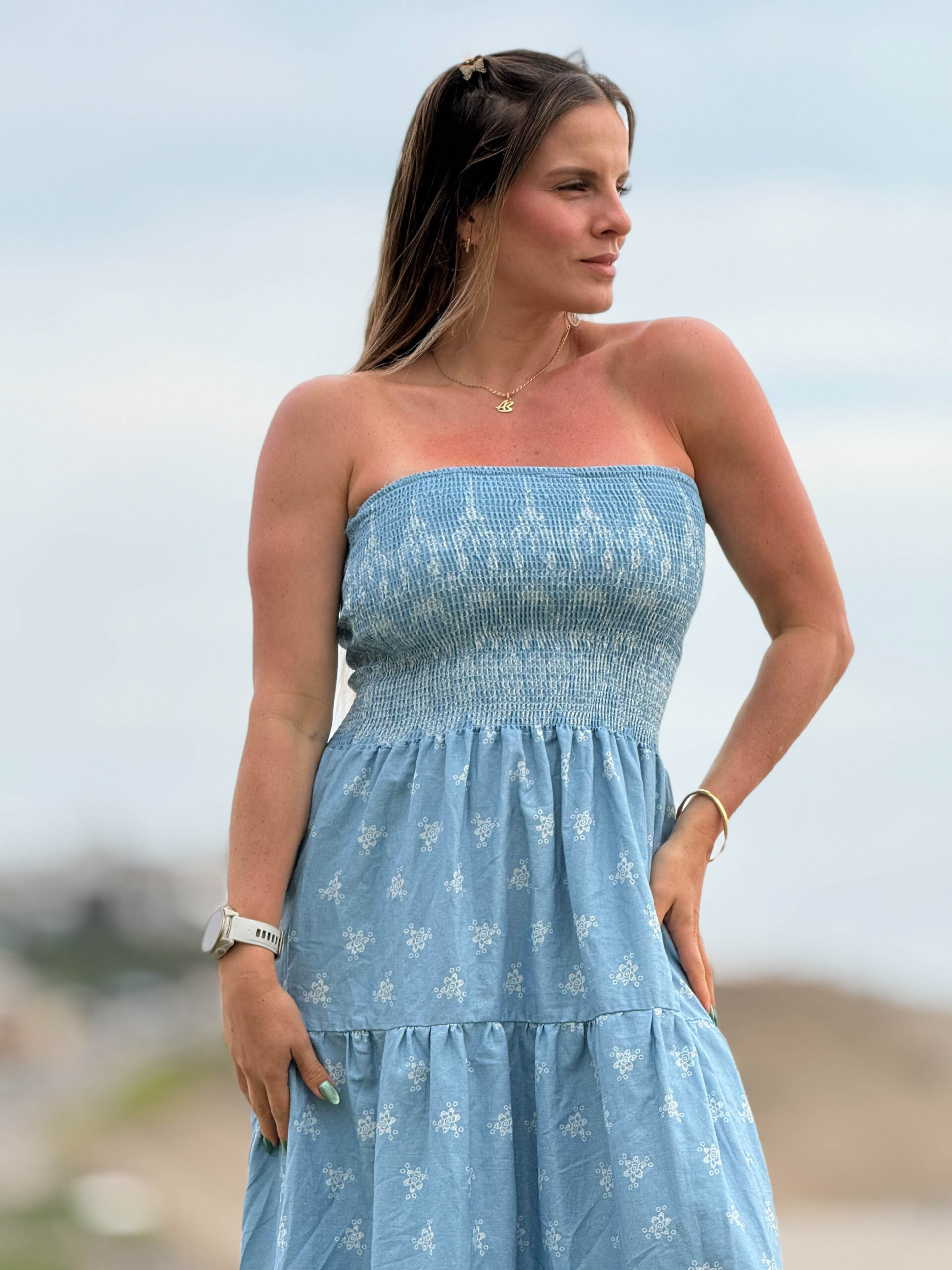 VESTIDO SARAHÍ – CELESTE – Alejandra Baigorria Perú